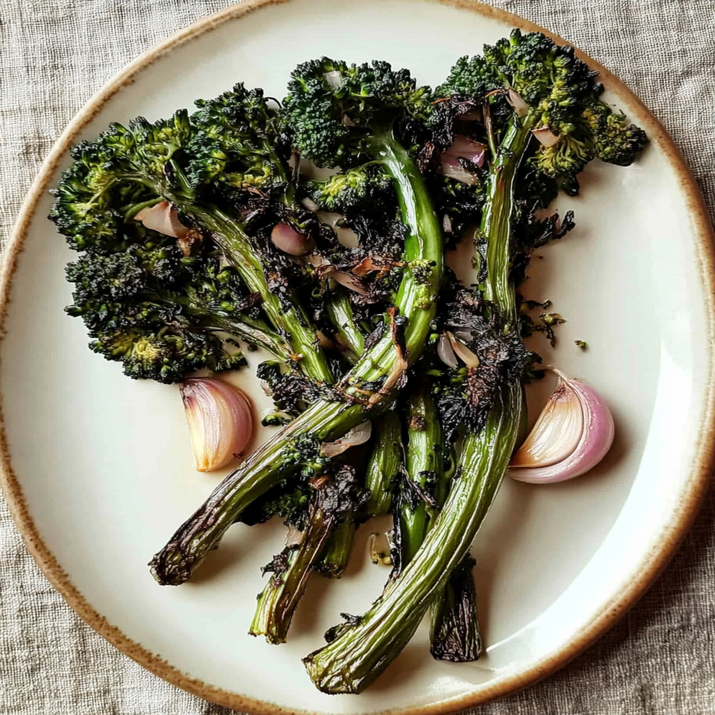 Charred Broccolini with Roasted Garlic
