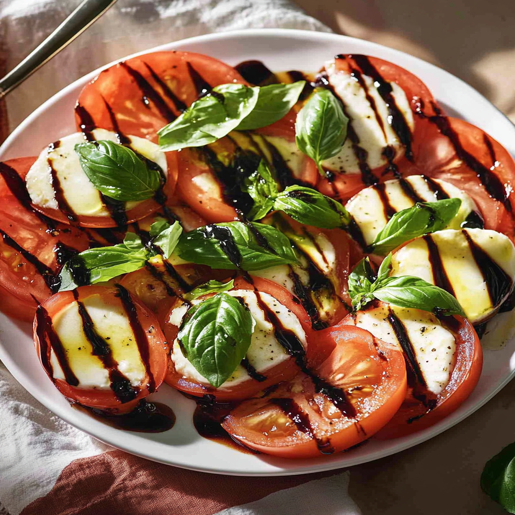 Classic Caprese Salad with Fresh Basil and Balsamic Glaze