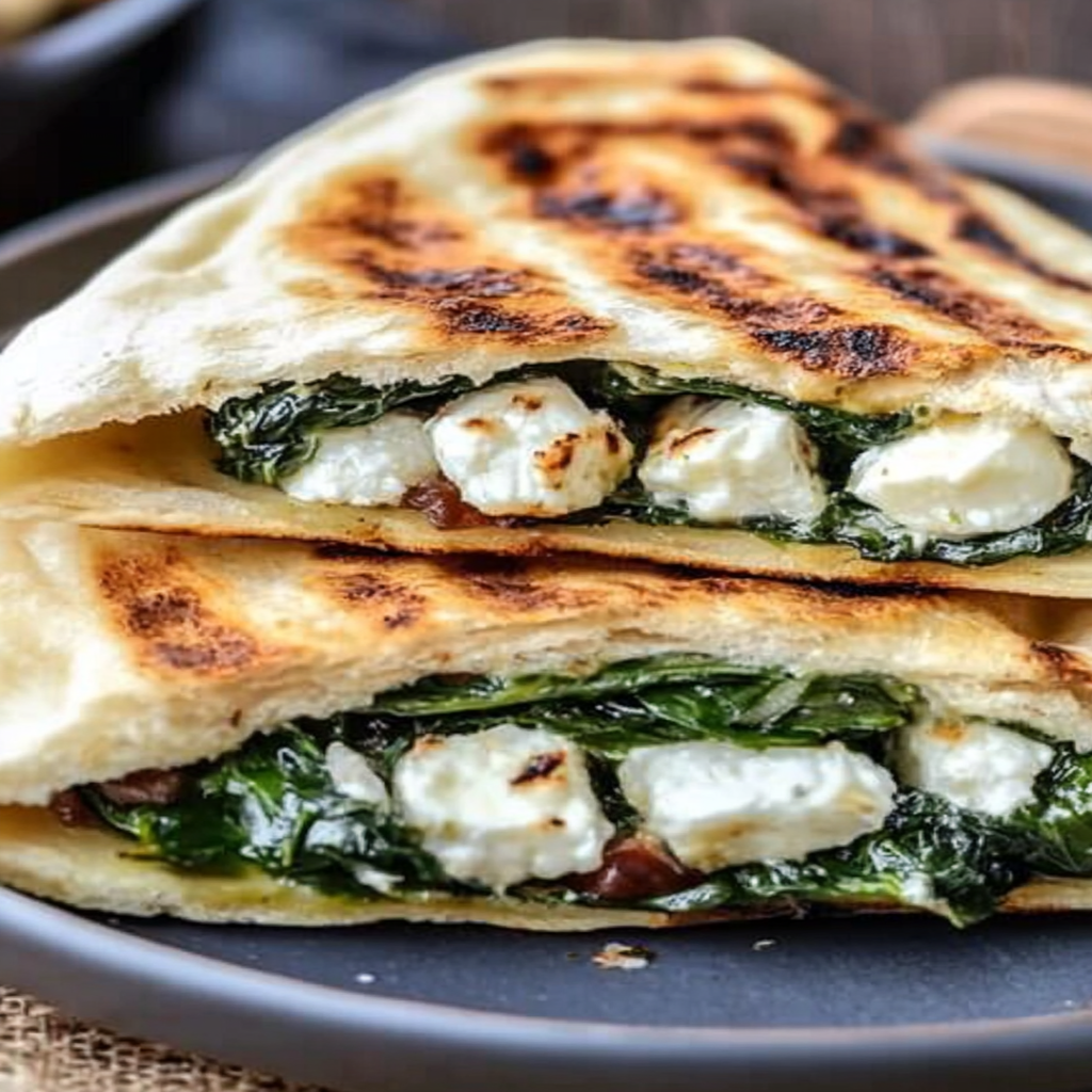 Spinach and Feta Stuffed Pita