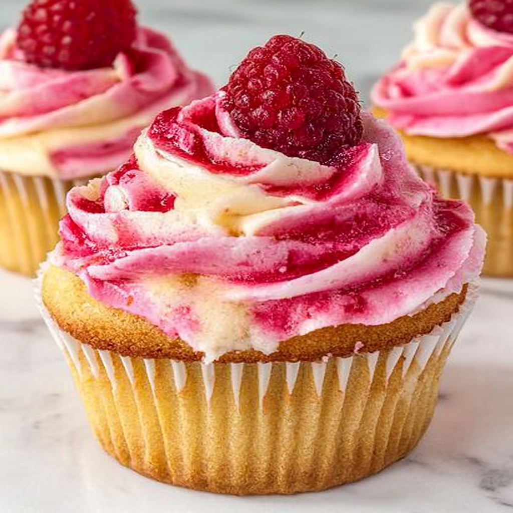 Raspberry Swirl Summer Cupcakes