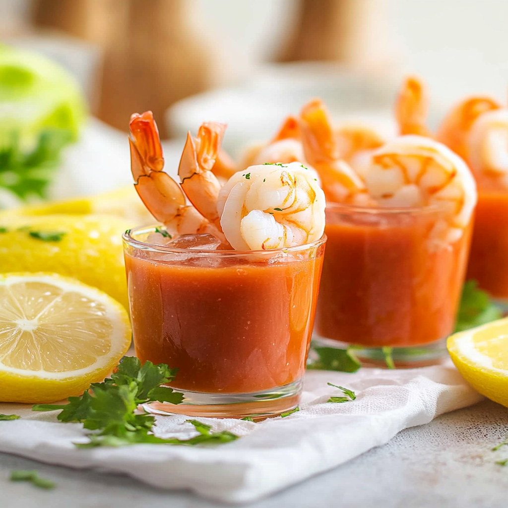 Shrimp Cocktail Shooters for Fancy Pool Party Snacks