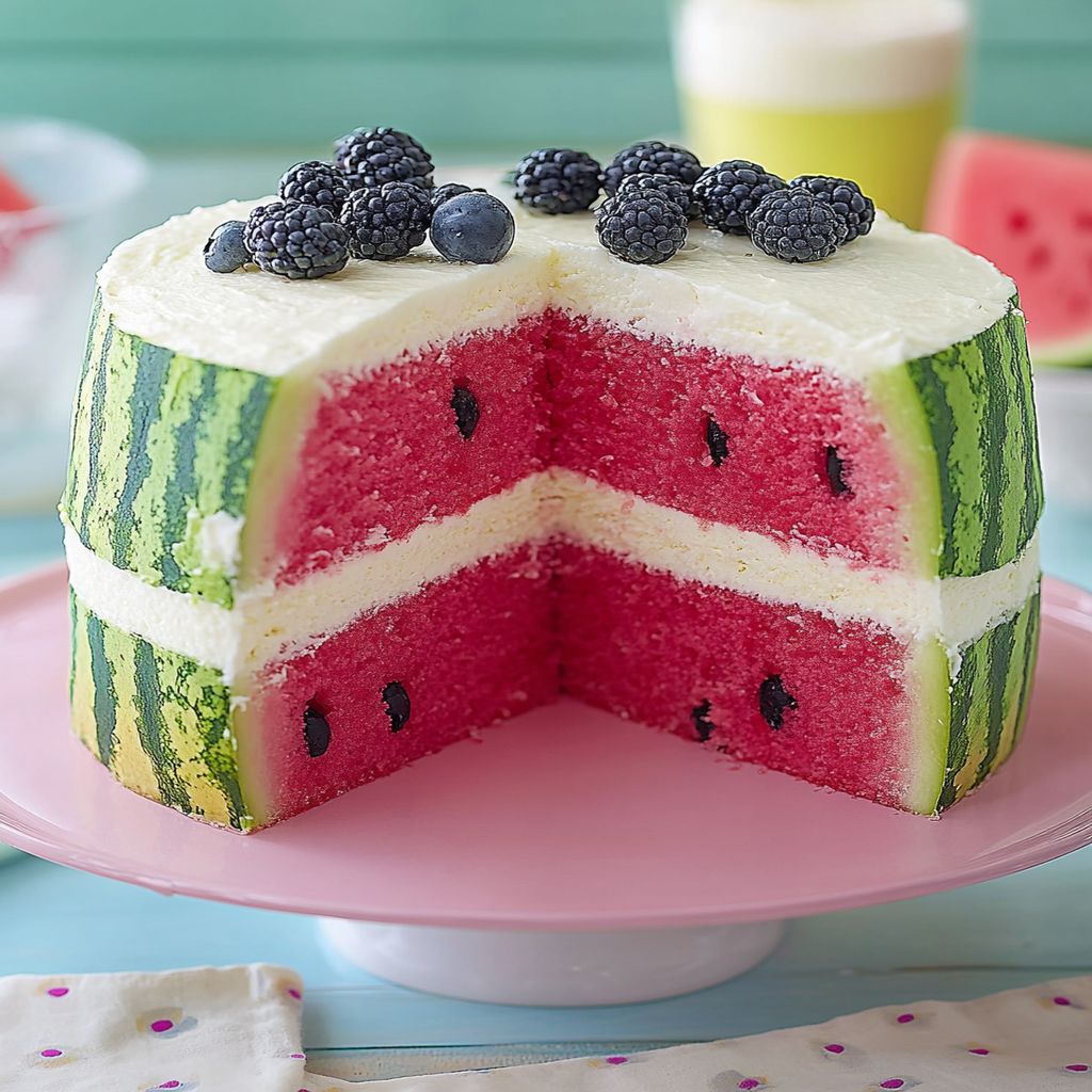 Watermelon-Inspired Summer Cake