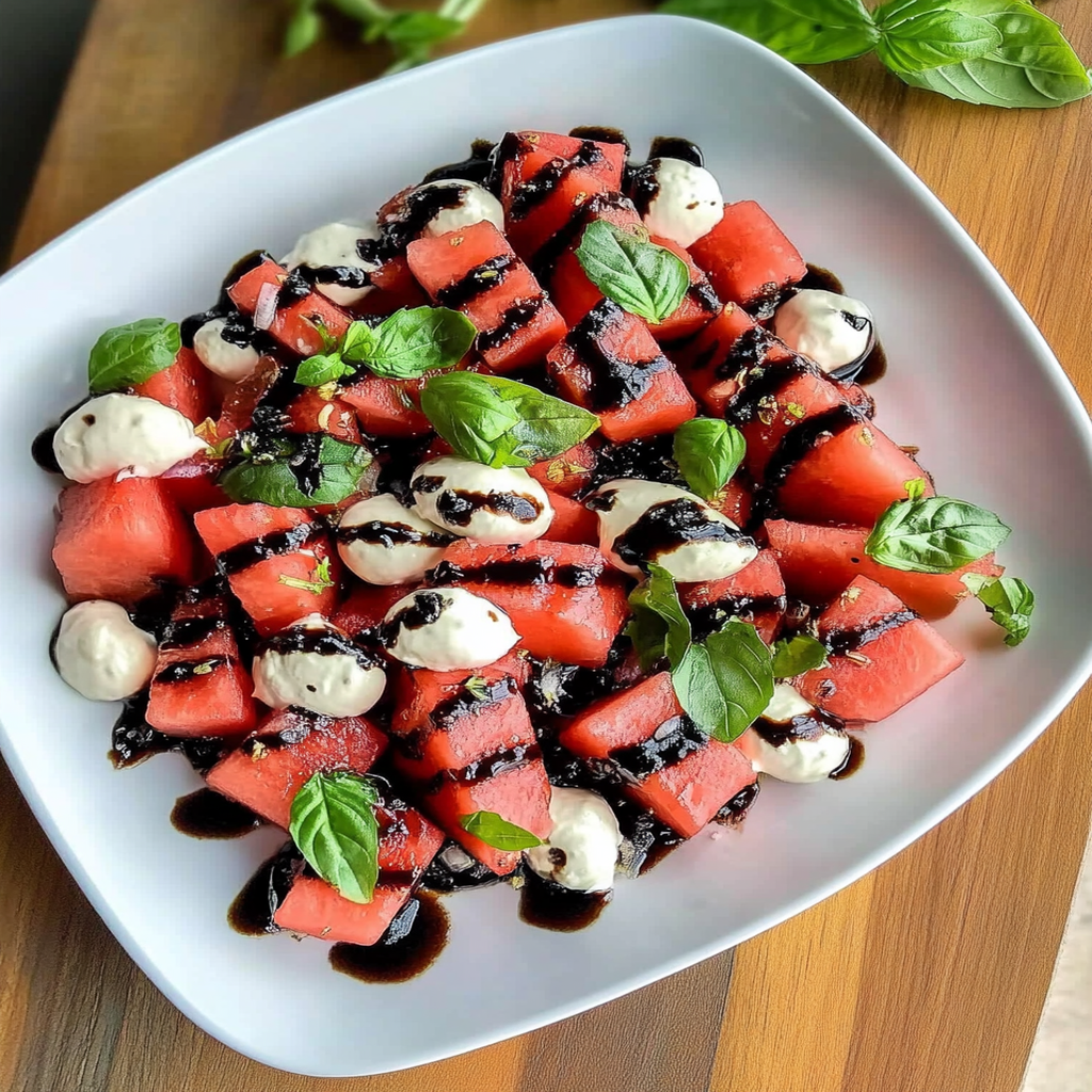 Watermelon Salad with Balsamic Glaze