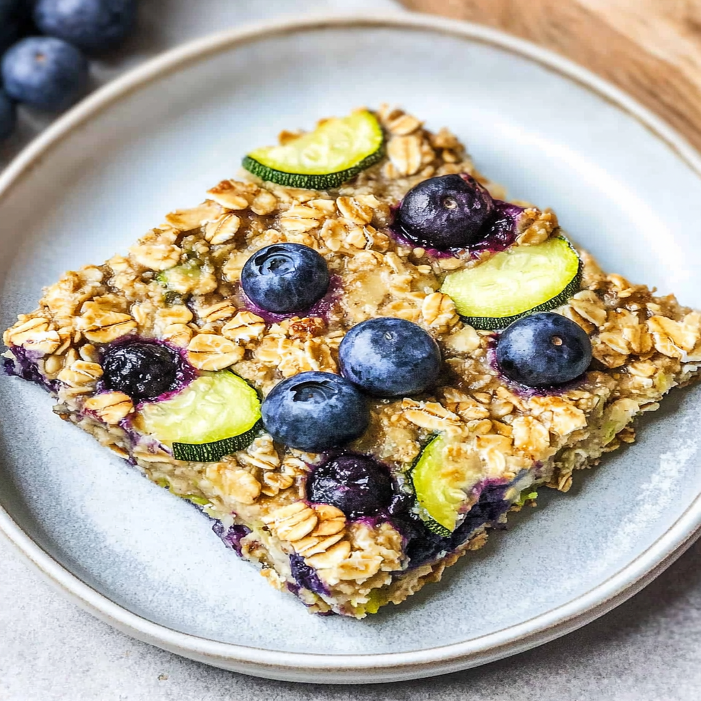 Zucchini Blueberry Baked Oatmeal