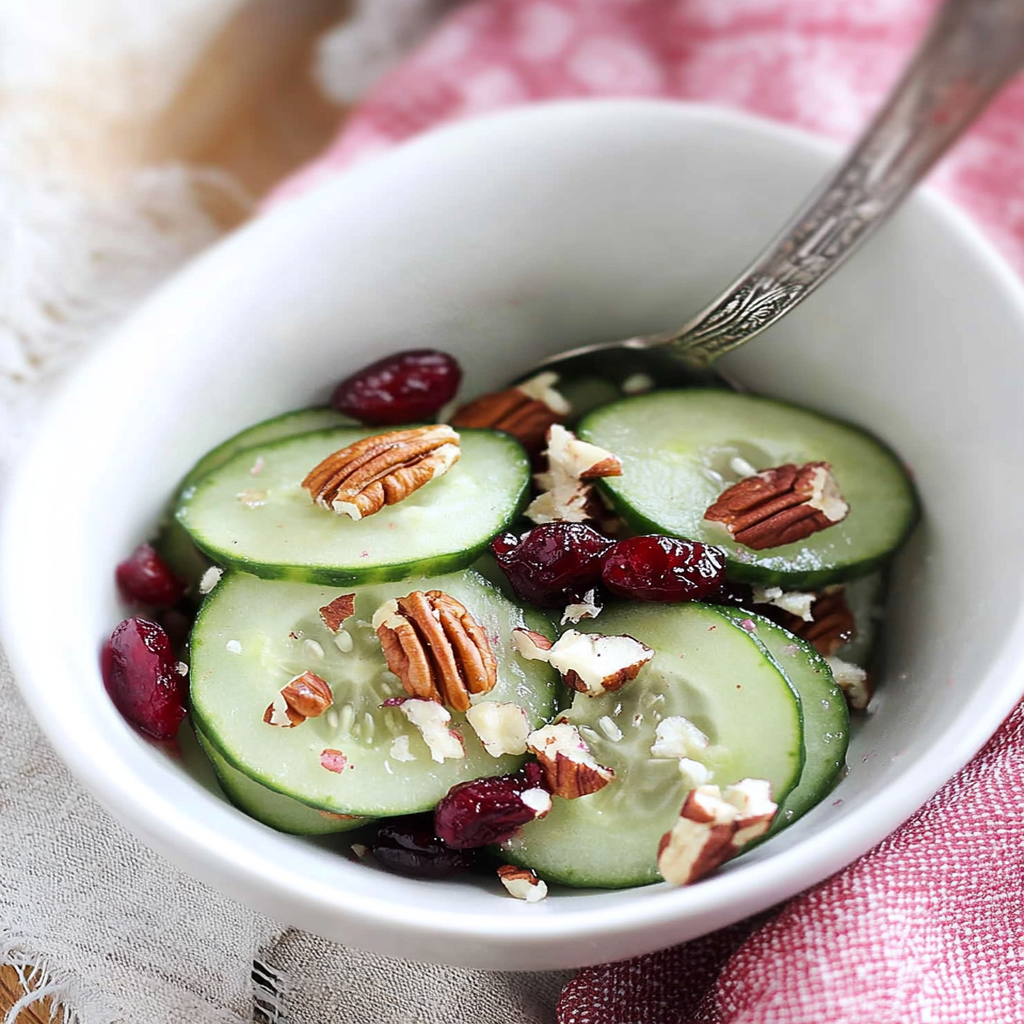 Cucumber Salad with Cranberries and Pecans