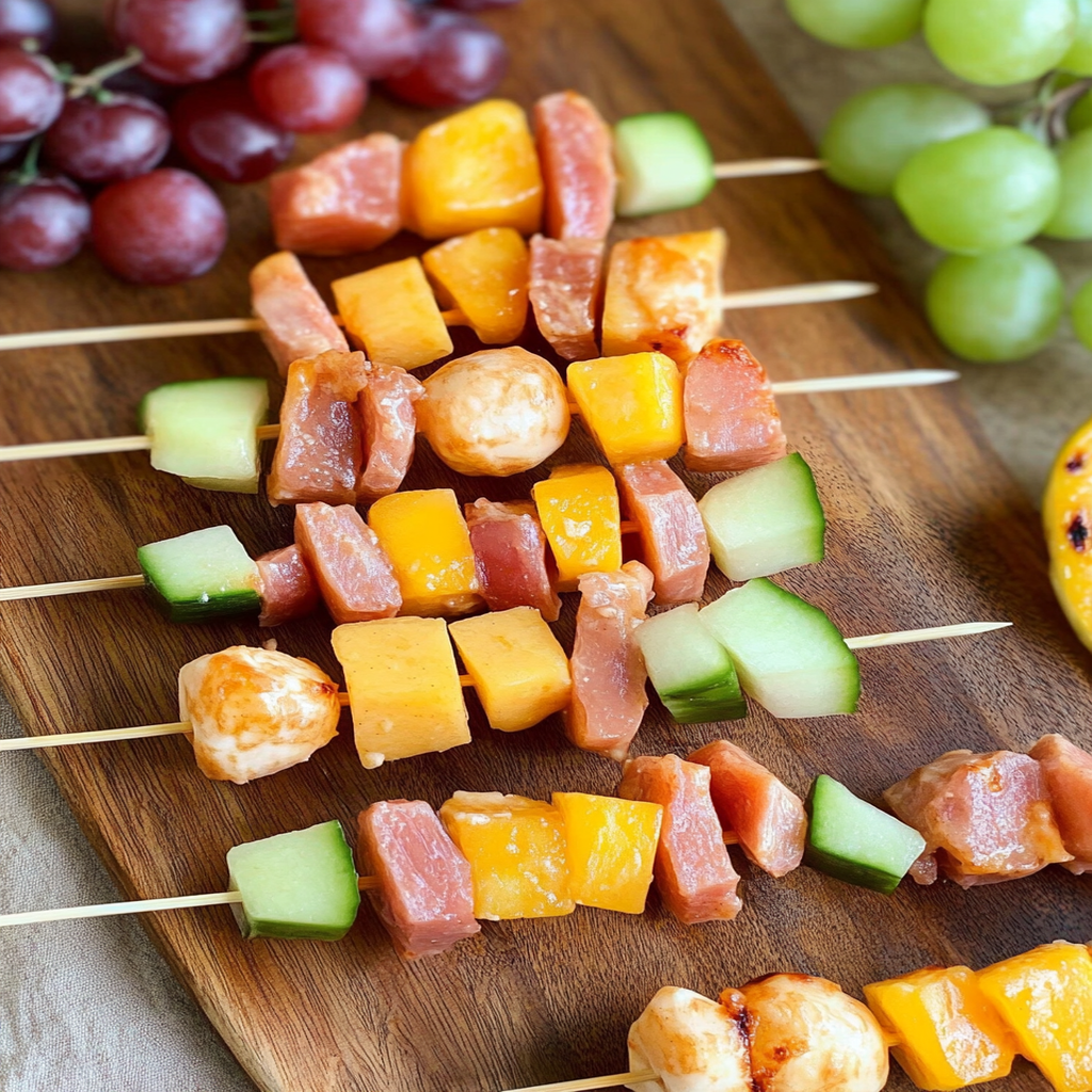 Fruit and Cheese Kabobs for Lunch Boxes