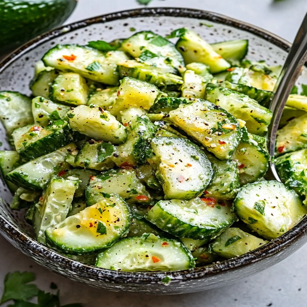 Keto-Friendly Cucumber Salad with Avocado