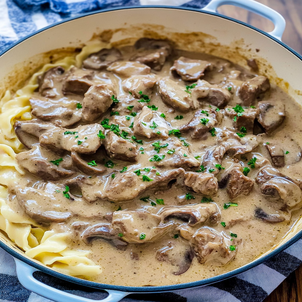Steamed Beef Stroganoff