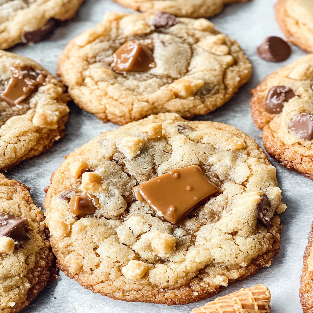 Caramel Cone Crunch Cookies