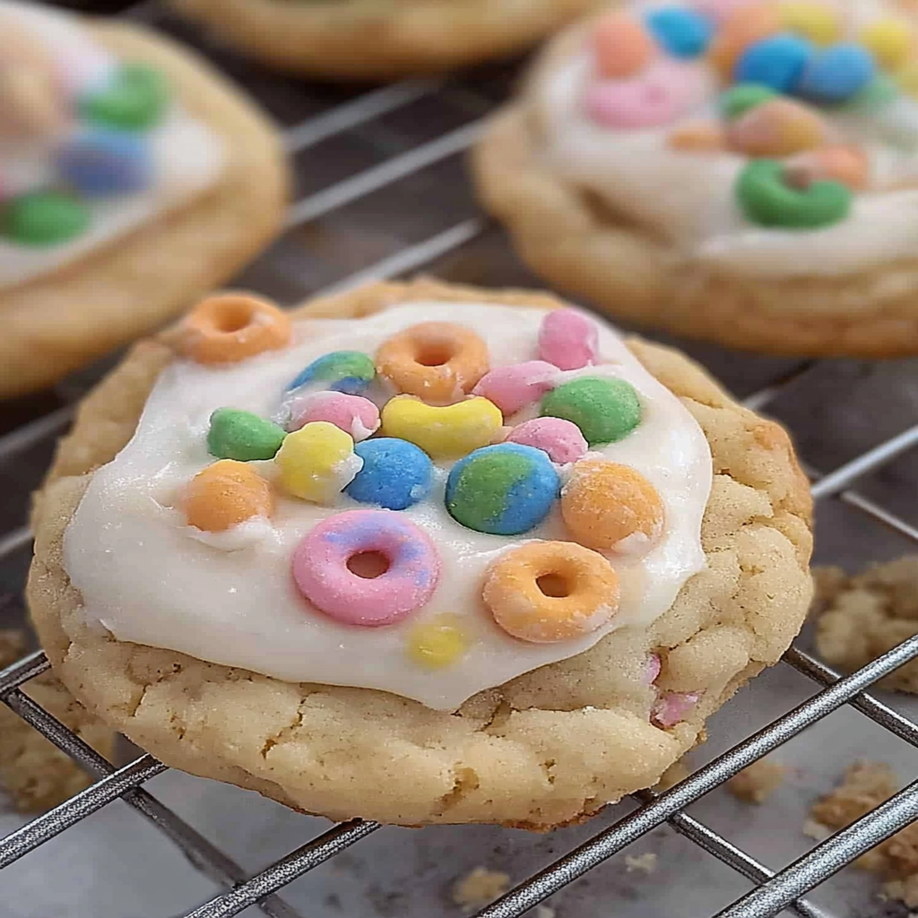 Crumbl Frosted Lucky Charms Cookies