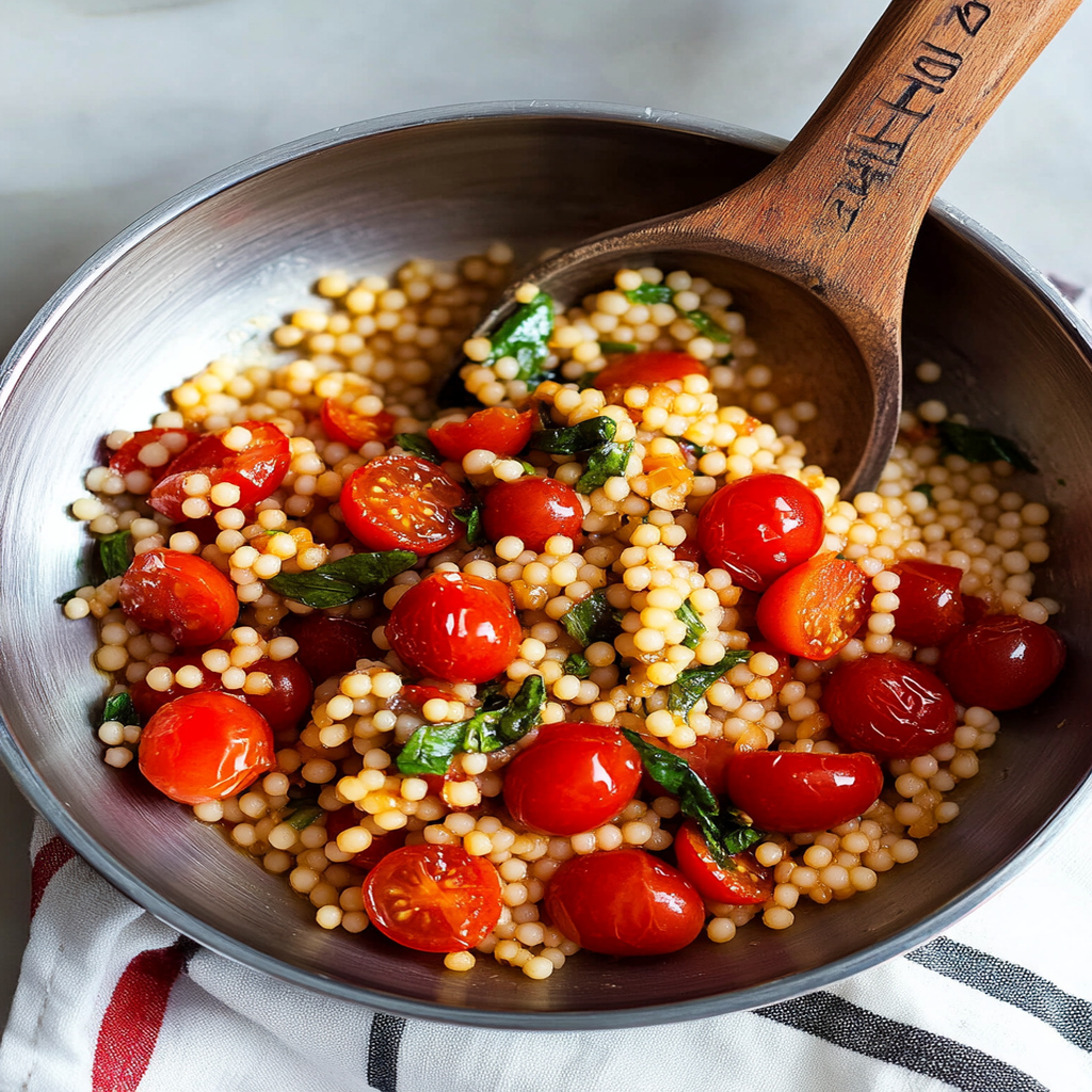 Pearl Couscous with Sautéed Cherry Tomatoes