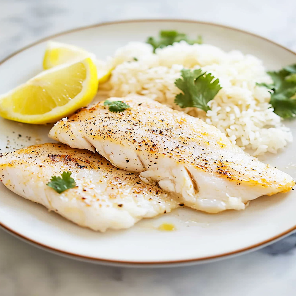 Baked Tilapia with Steamed White Rice