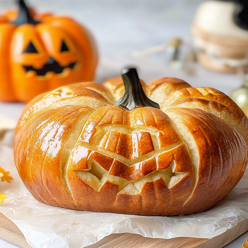 Halloween Food Pumpkin Shaped Bread