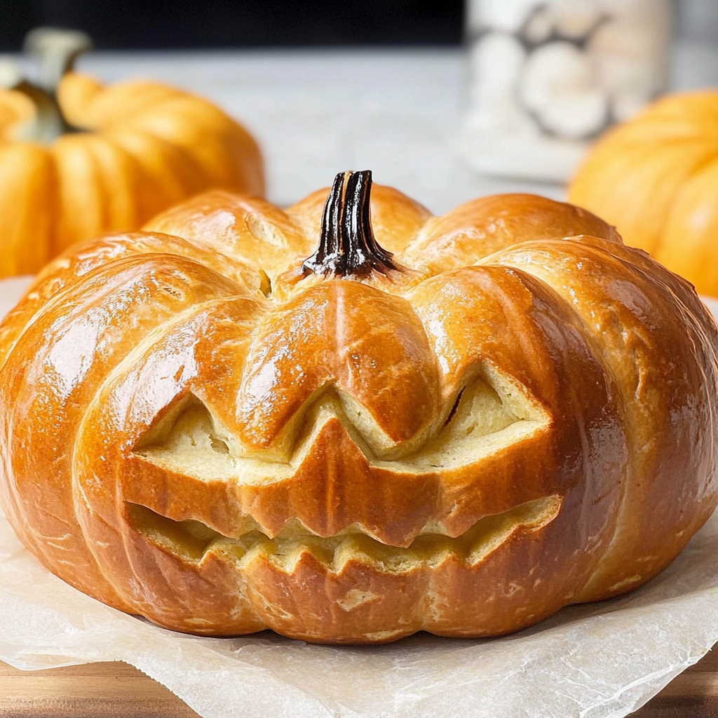 Halloween Food Pumpkin Shaped Bread