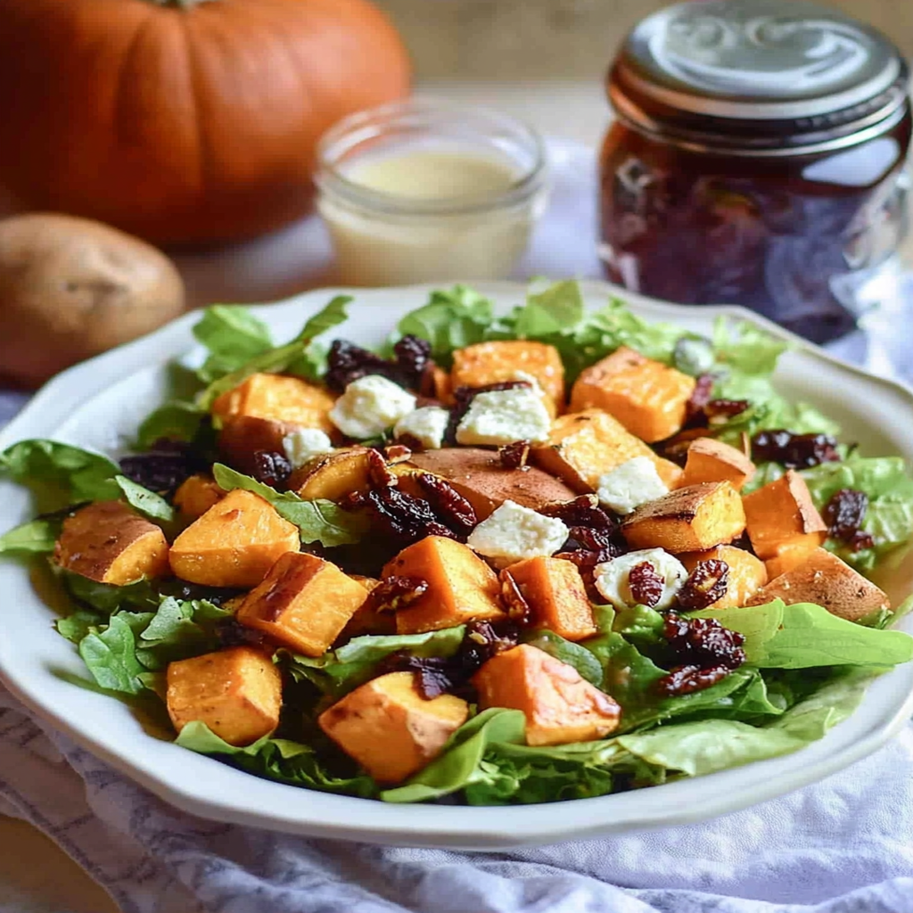 Hearty Fall Harvest Salad with Sweet Potatoes
