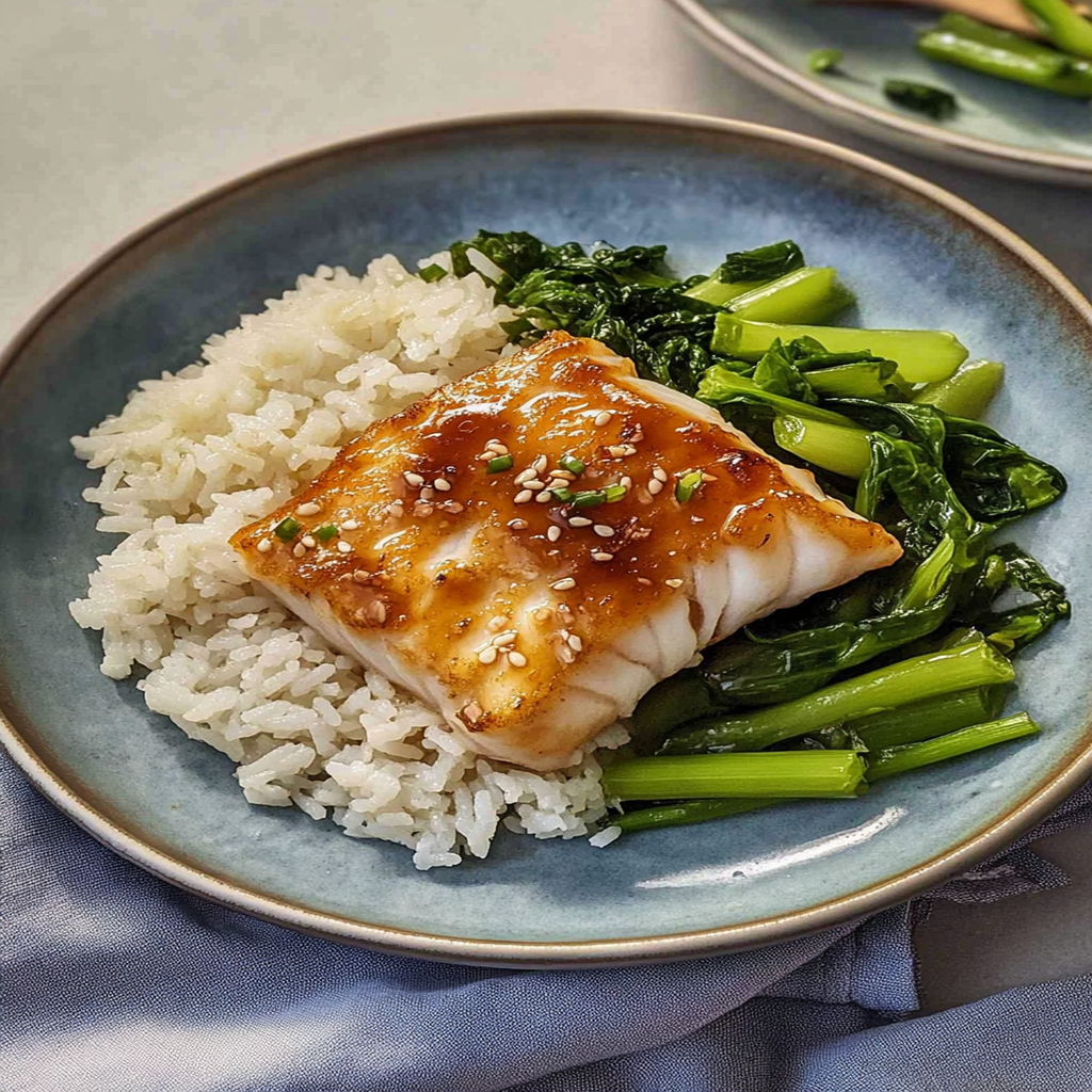 Miso Glazed Cod with Rice