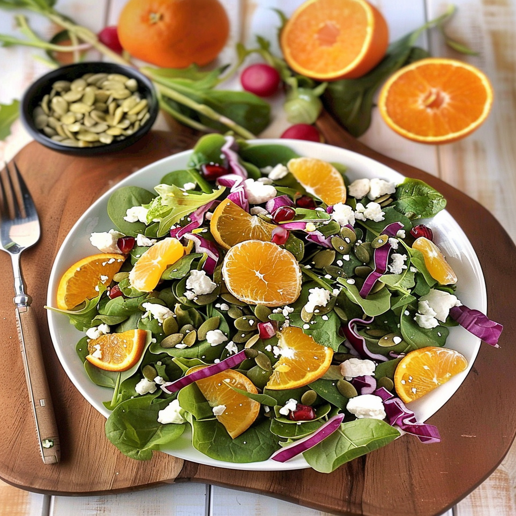 Mandarin Orange Salad with Mixed Greens and Goat Cheese