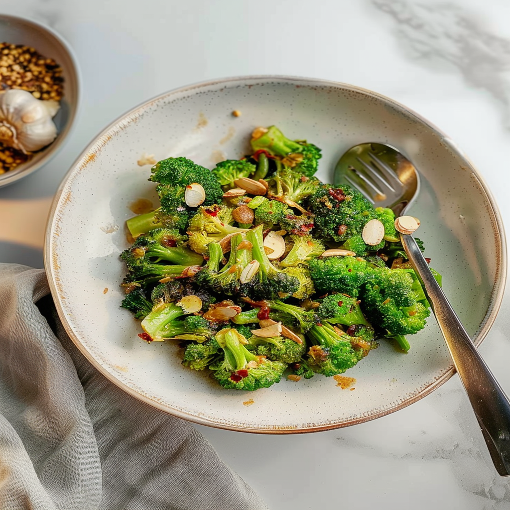 Simple Sautéed Broccoli With Almonds And Garlic