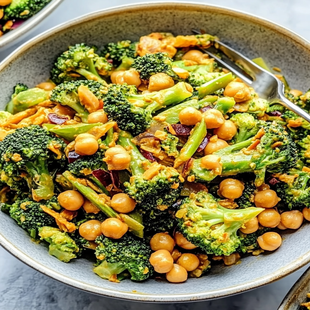 Vegan Curried Broccoli Chickpea Salad
