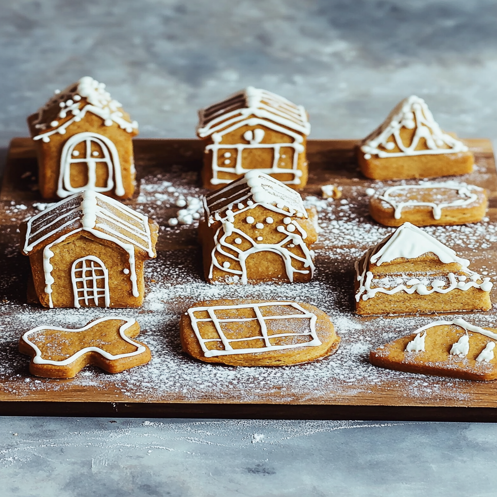 Simple Gingerbread House Biscuit Bars