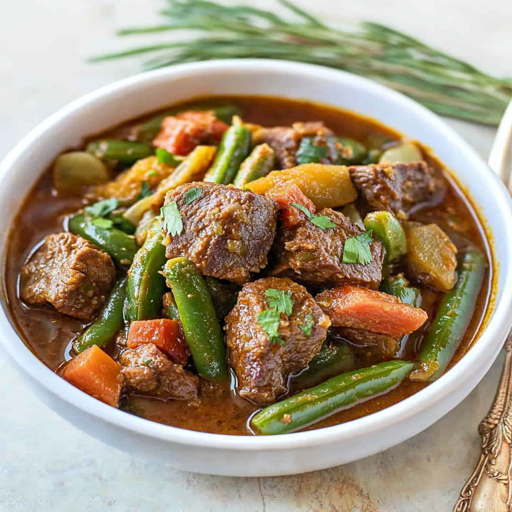 Thanksgiving Slow Cooker Moroccan Beef & Green Bean Tajine