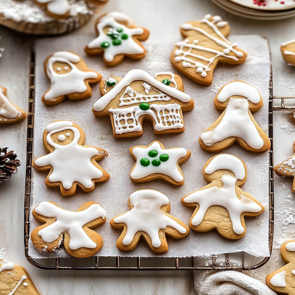 Winter Cozy Gingerbread House Sugar Cookies