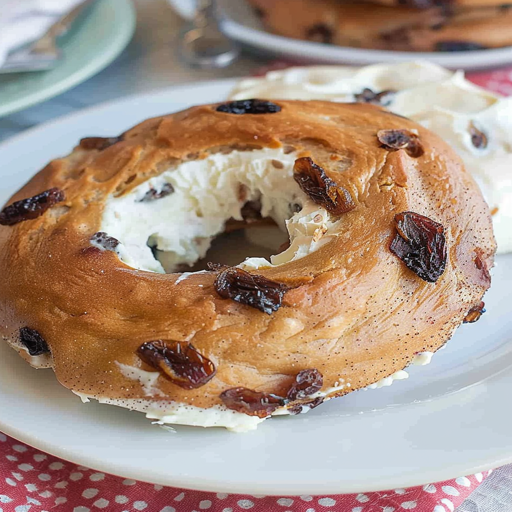 Bagel with Cinnamon Raisin Cream Cheese Spread