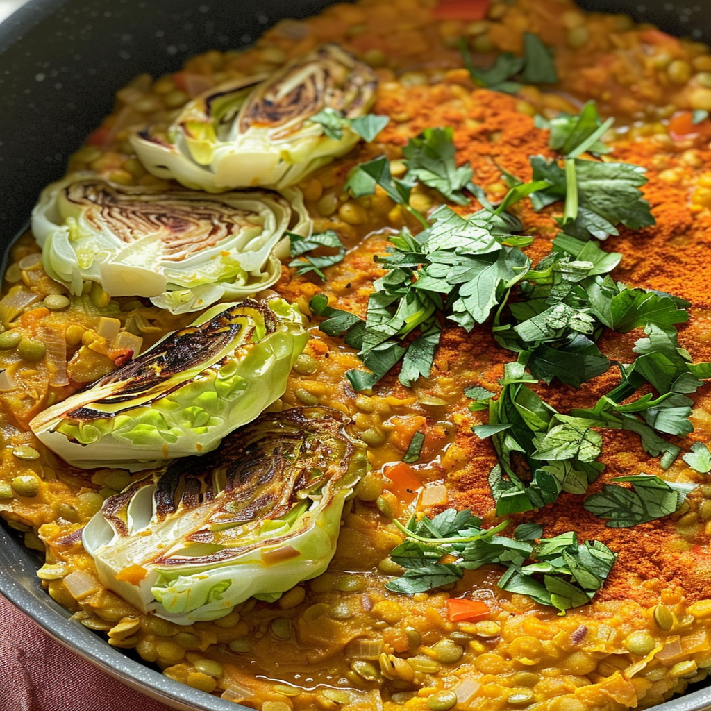 Cabbage & Red Lentil Dahl with Spices