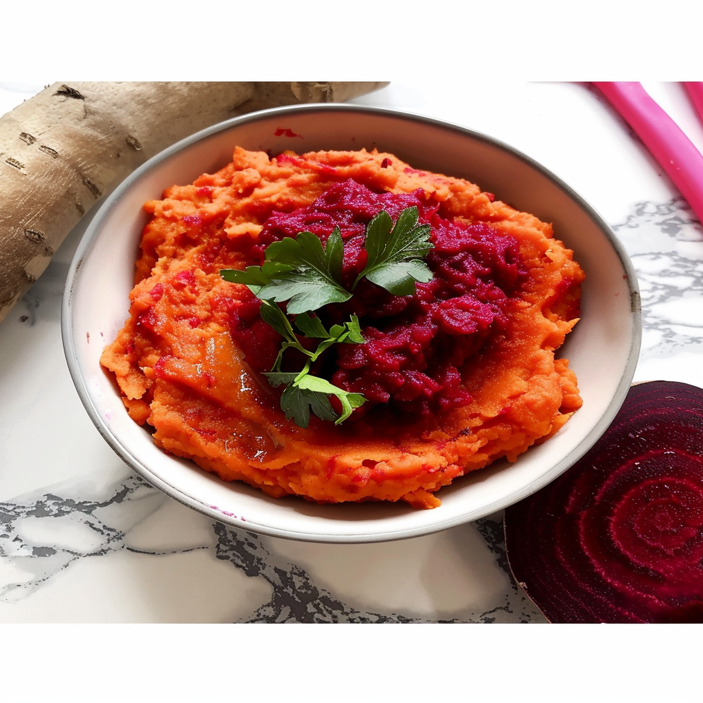 Warm Beet & Sweet Potato Mash