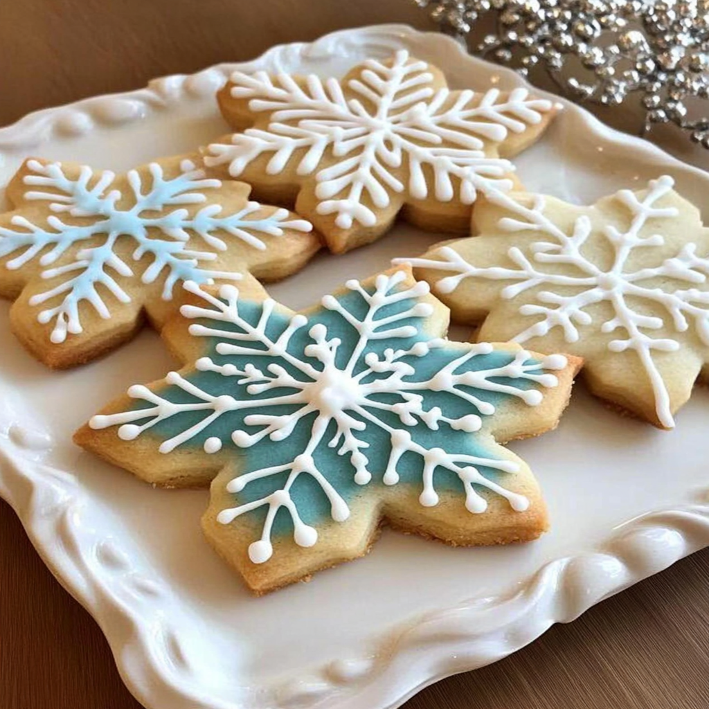 Royal Icing Snowflake Cookies
