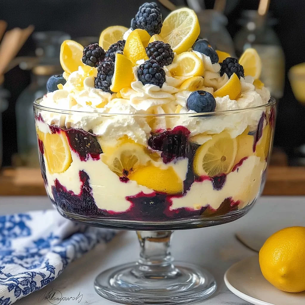 Lemon Berry Trifle in a Big Bowl: Refreshing Delight