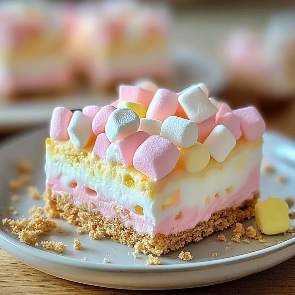 Pastel Marshmallow Treat Squares: Gooey Childhood Bliss